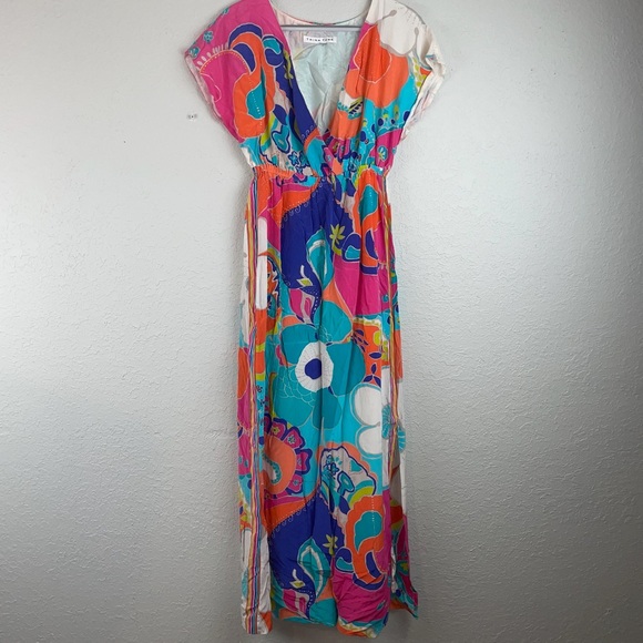 Trina Turk | Dresses | Trina Turk Amrita Silk Sea Cove Maxi Dress ...